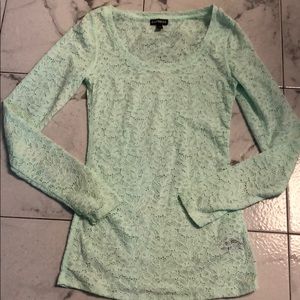 Express | Tops | Express Lace Mint Green Top | Poshmark